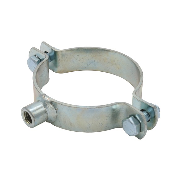 Buy Fall-pipe clamp steel zinc plated with weld nut online