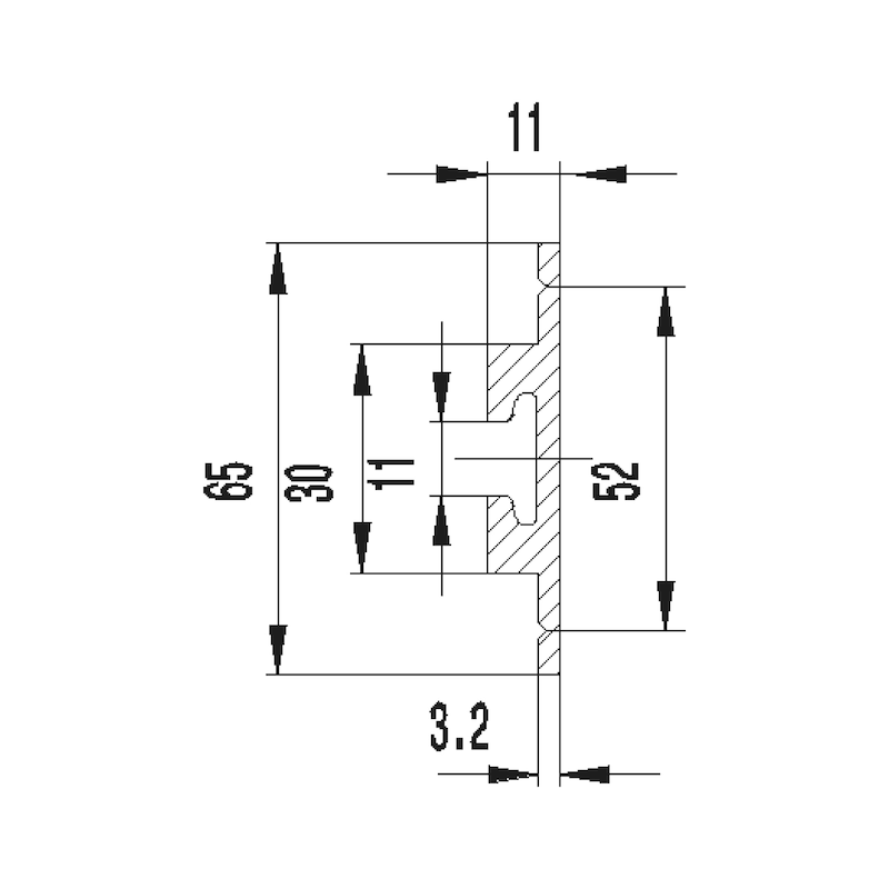 Lashing rail aluminium AIRLINE with flange from eShop