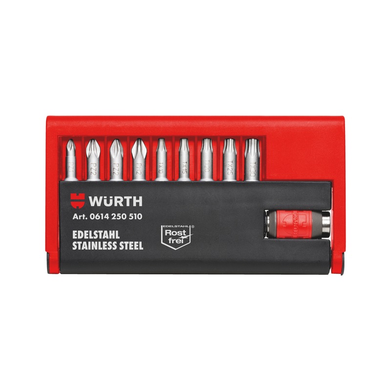 Bit box C 6.3 (1/4) stainless steel 10 pieces - Würth Italia