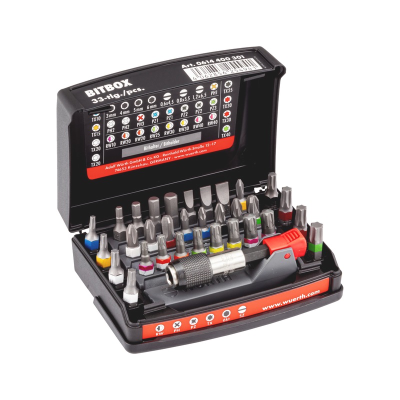 Bitbox C 6,3 (1/4) mit Bithalter-Set 1, 33-teilig online kaufen | WÜRTH