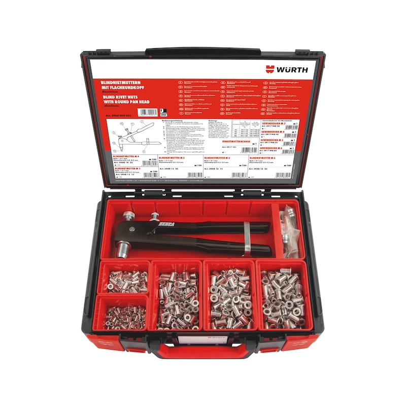 Coffret d'inserts filetés en alu TCB - m3 à M6 - avec pince | WURTH