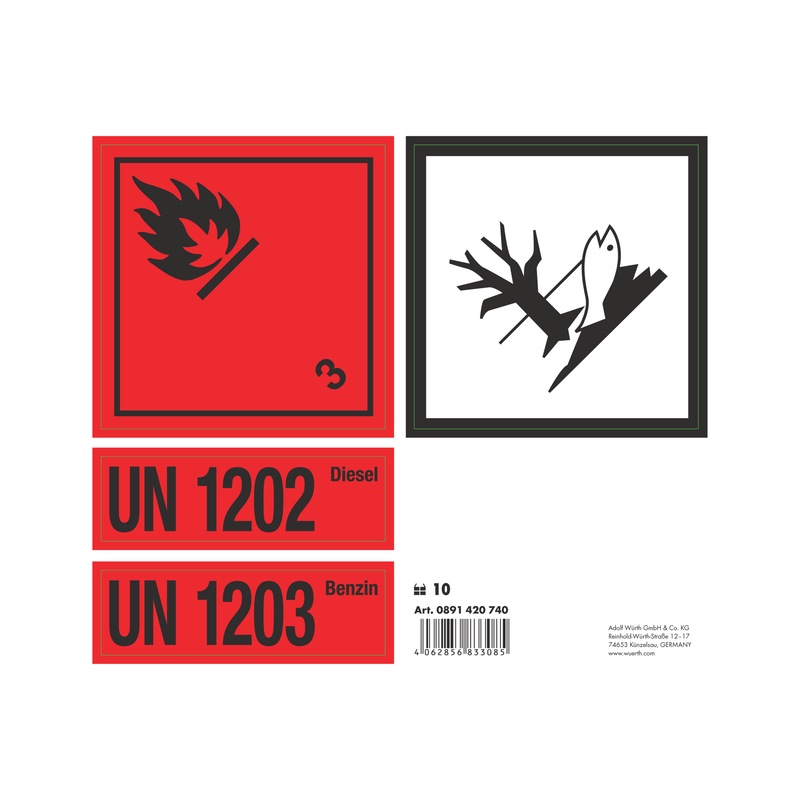 Buy Safety sticker for fuel canister online | WÜRTH