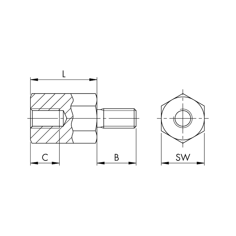 Entretoise en laiton nickelé IT/ET sans contre-dépouille pour ...