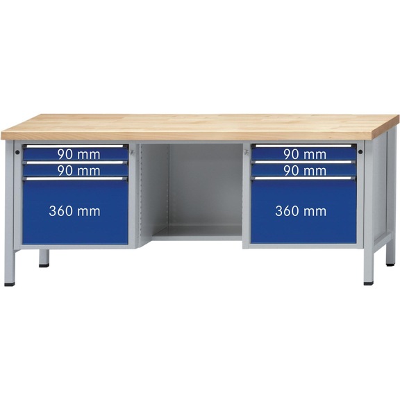 ANKE workbench model 454 V 2000x700x850 mm panel zinc sheet coating ...