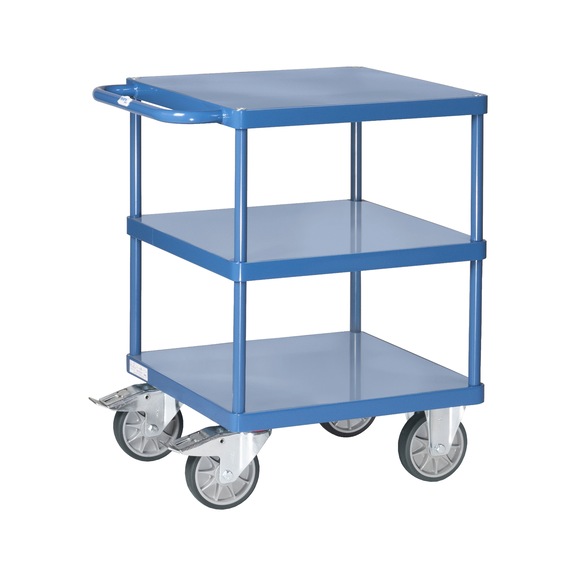 FETRA Table trolley with three square sheet steel platforms