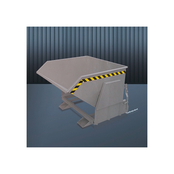 EICHINGER tipping container with prot. roll-off skids 2,000 kg 1,000 l hdg