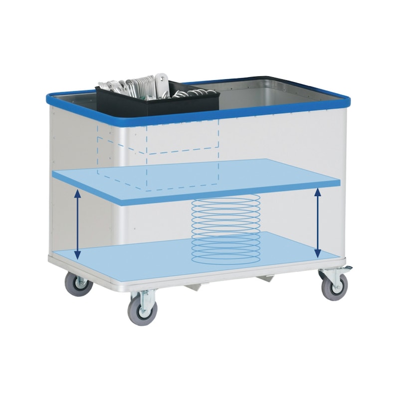 GMÖHLING Aluminium cabinet trolley with sprung base