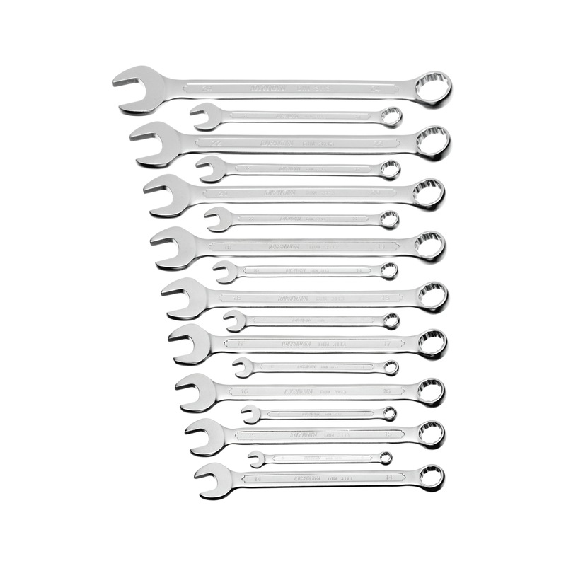 ORION combination wrench set, 17 pieces, 6-24 mm, DIN 3113 A