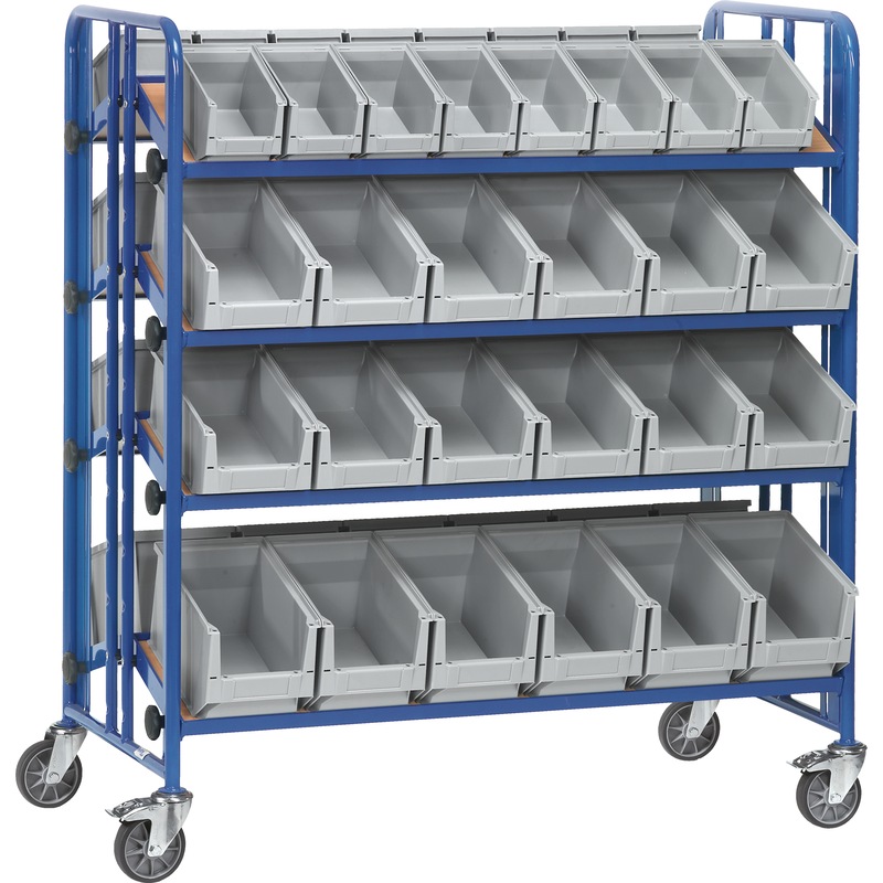Shelf trolley with boxes | HAHN+KOLB