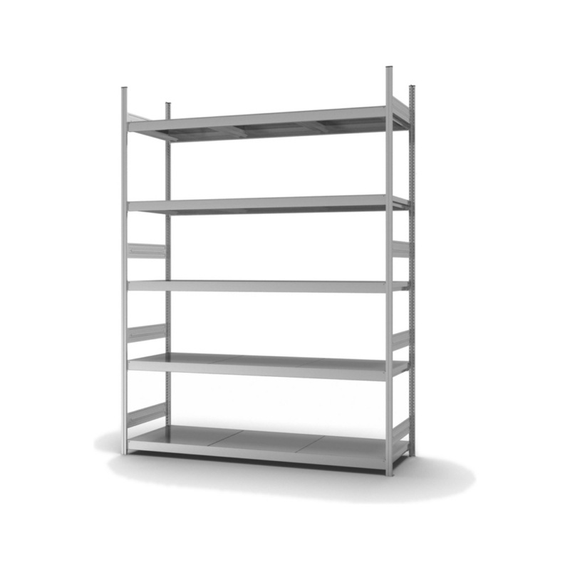 HOFE large-compartment rack basic bay 2,250x600 mm, 5 zp. steel shelves