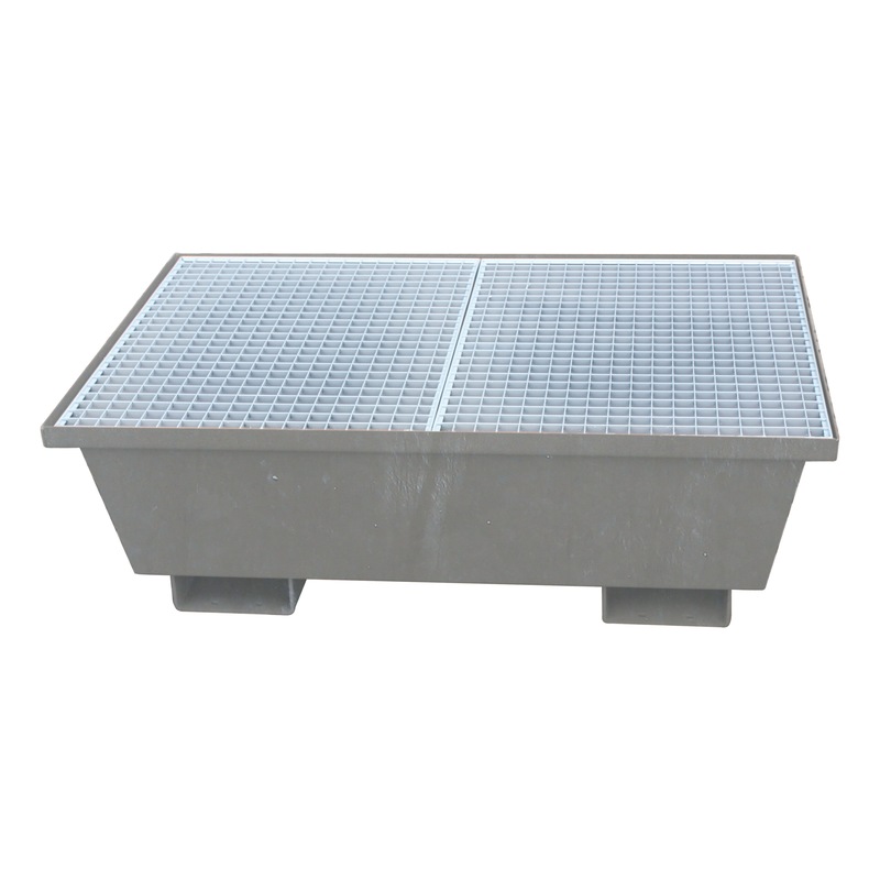 EICHINGER collection tray tapered side walls, grating, 4 drums hot-dip ...