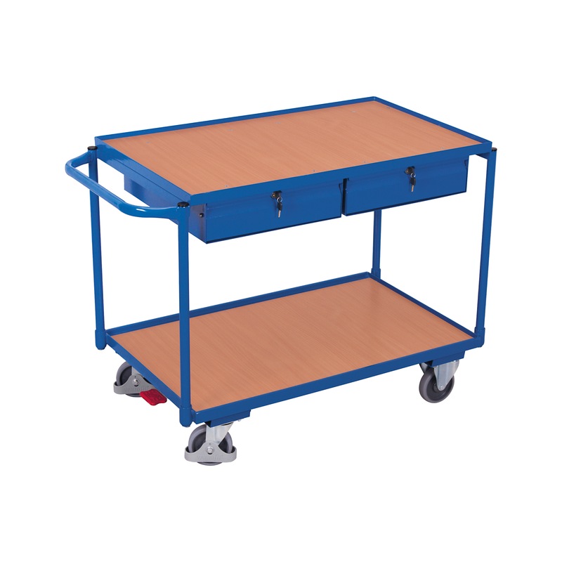 VARIOFIT Table trolley with two load areas and two drawers