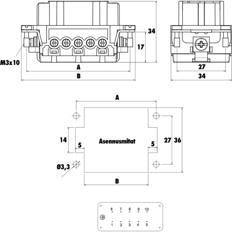 Heavy-duty female connector with spring connectors from WürthElektroShop