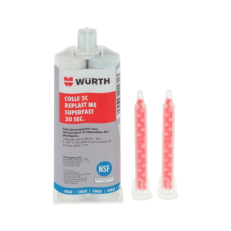 Colle plastique 2C Replast ME 30 s pour Professionnels | WURTH