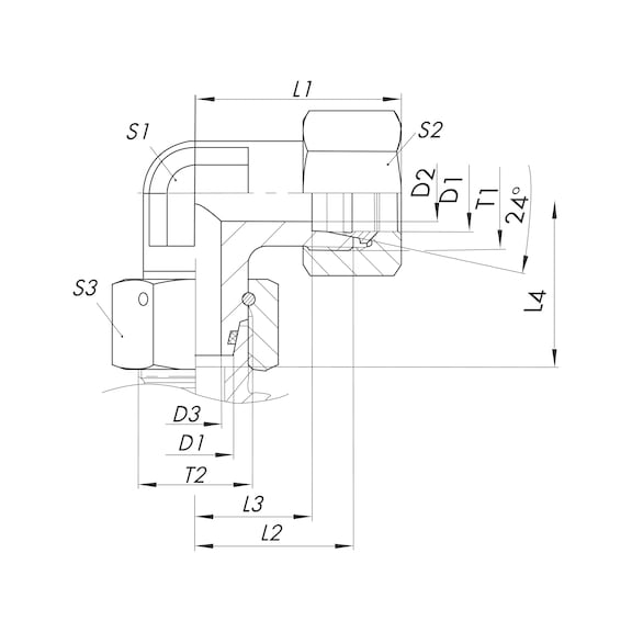 Buy Adjust. Seal. cone elbow fitting ST 90° w. O-ring online