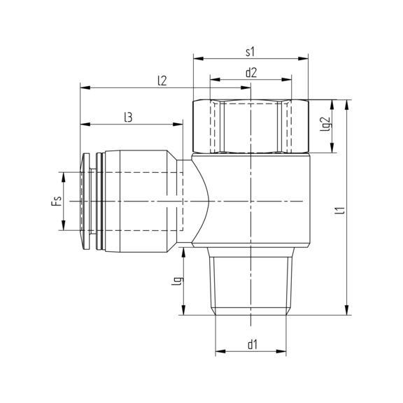 Acheter L-shaped push-in fitting male/female R thread