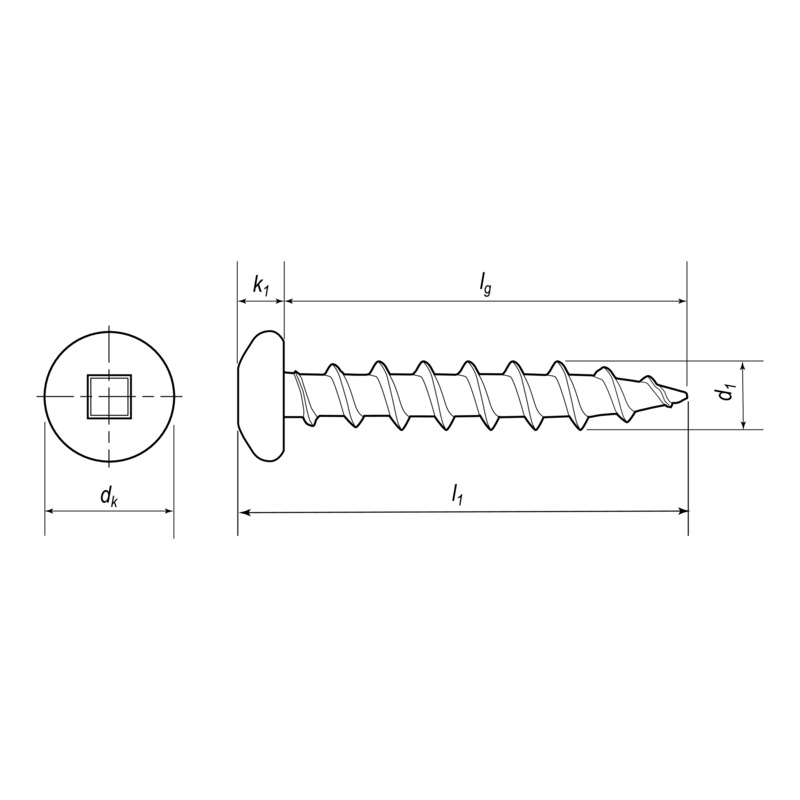 Buy Steel olive chromated pan head square surefix online