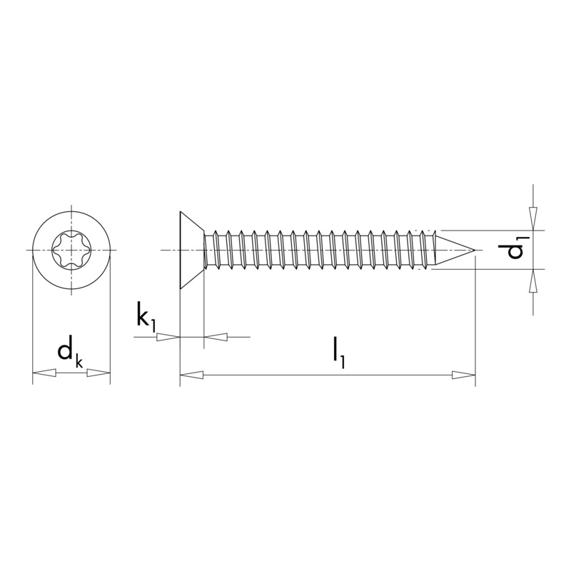 ISO 14586 Stahl verzinkt Senkkopf TX Form C online kaufen