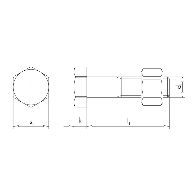 DIN 601 stål 4.6, ulegeret, med møtrik | WÜRTH