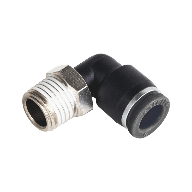 Comprar Conector roscado de plástico acodado, métrico