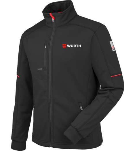 Moderne & bequeme Arbeitsjacke in Schwarz aus Fleece mit Würth Logo