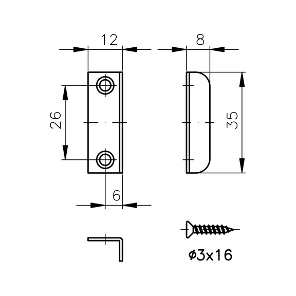 Hoeksluitplaat MS 5000 klein